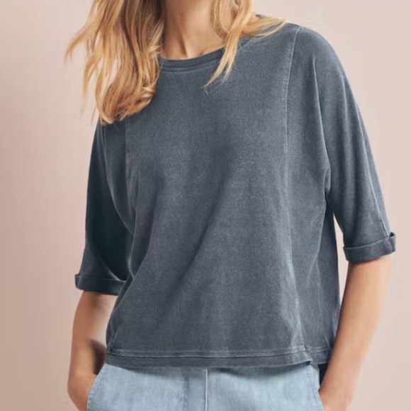 Poetry | Tops | Poetry Hemp Organic Cotton Panelled Top In Dark Blue ...